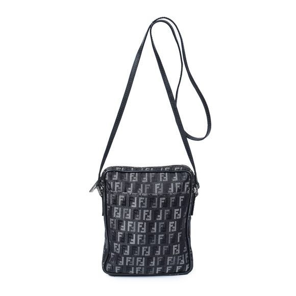 Fendi | Bags | Fendi Small Crossbody Zip In Black Zucca Canvas | Poshmark